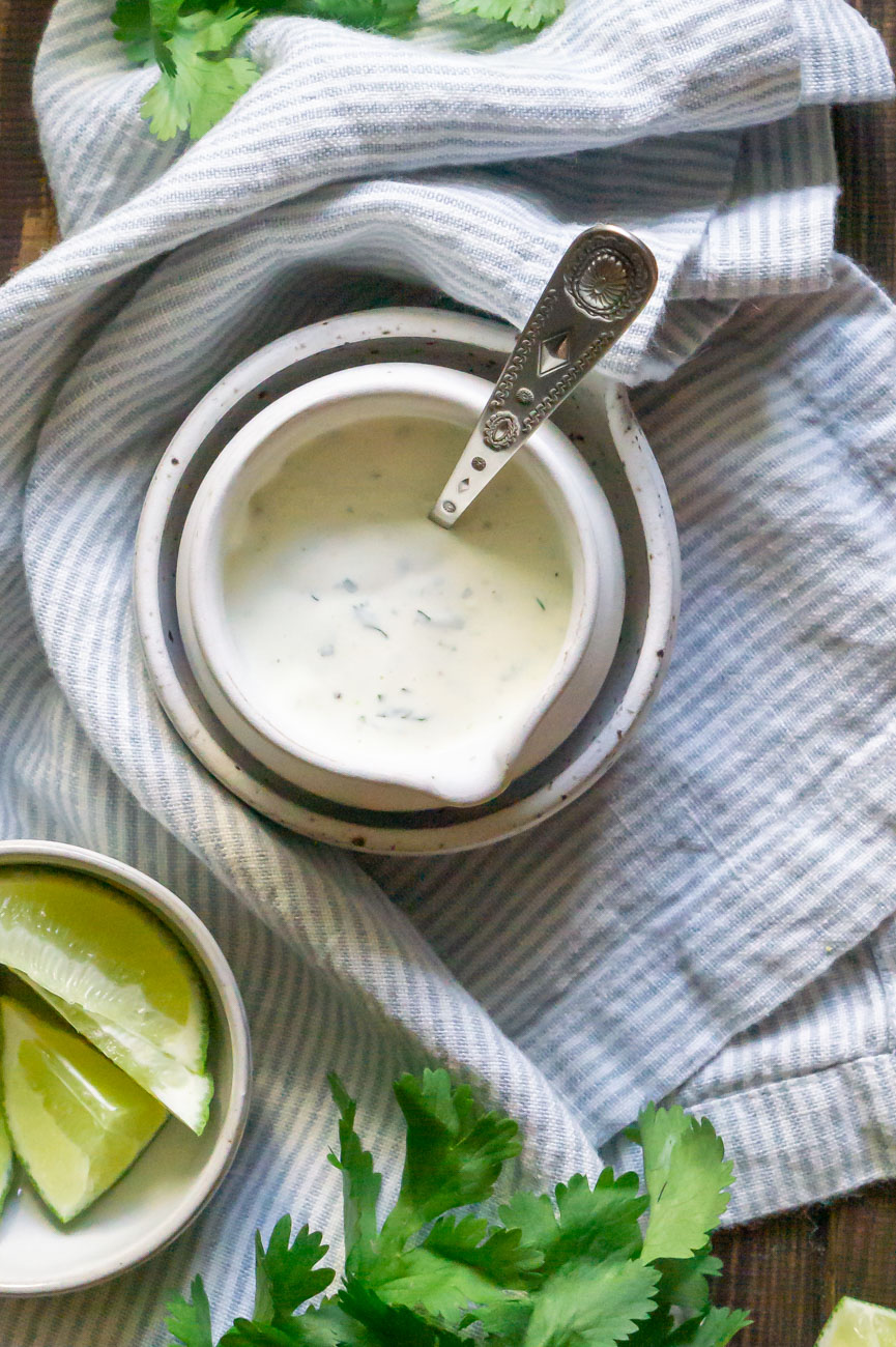 EASY Cilantro Lime Crema Recipe (5 Minutes!) - JZ Eats