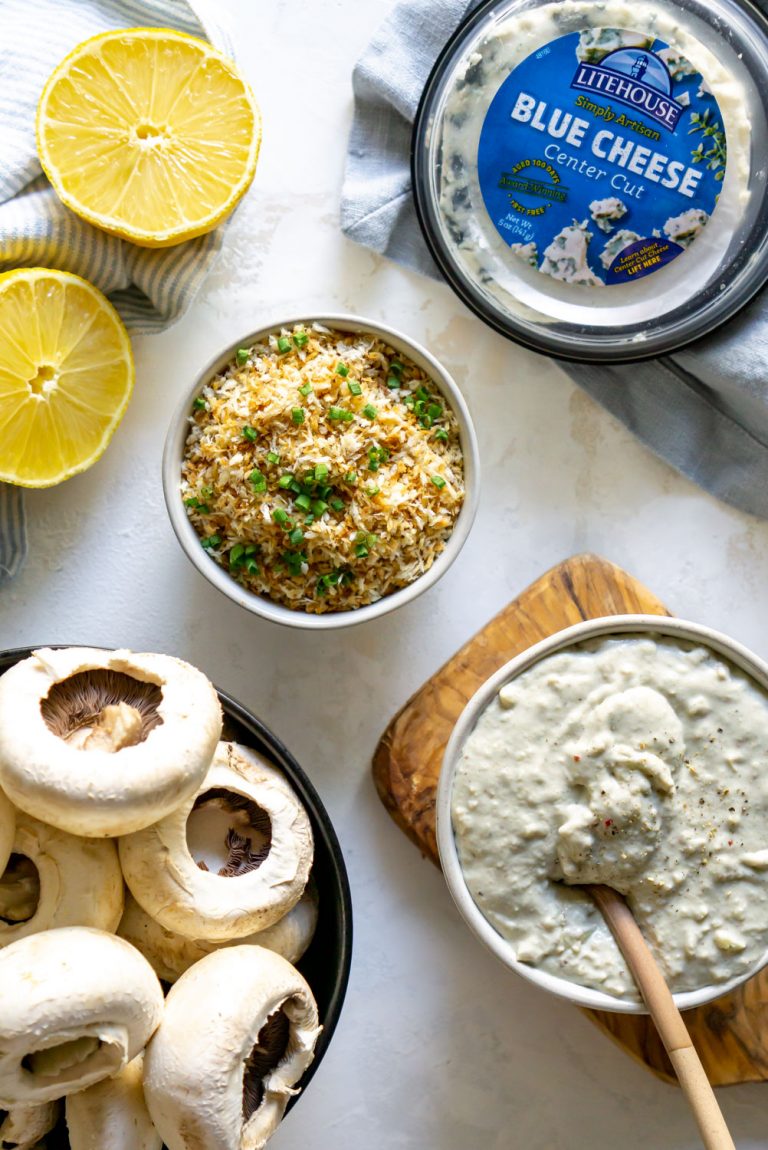 Whipped Blue Cheese Stuffed Mushrooms
