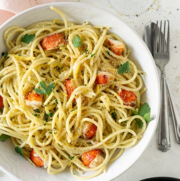 Lobster Pasta With Champagne Butter Sauce