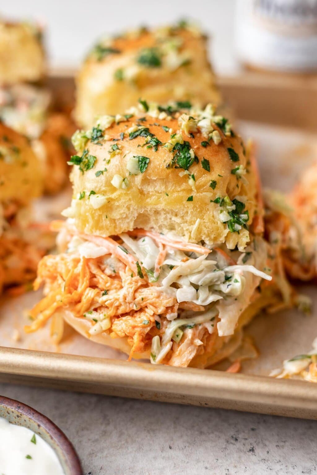 Easy Buffalo Chicken Sliders Recipe - JZ Eats