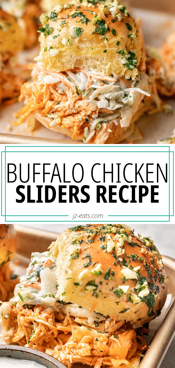 Easy Buffalo Chicken Sliders Recipe - JZ Eats