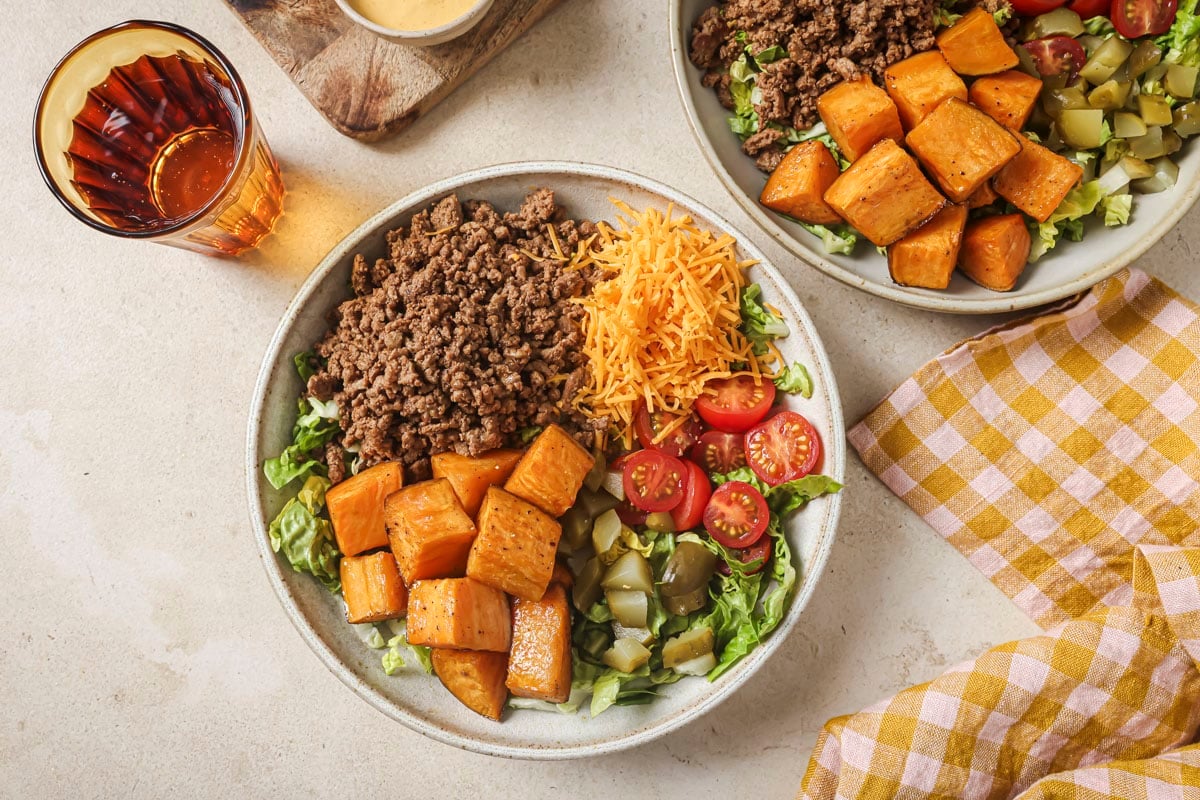 25 Minute Burger Bowl Recipe - JZ Eats